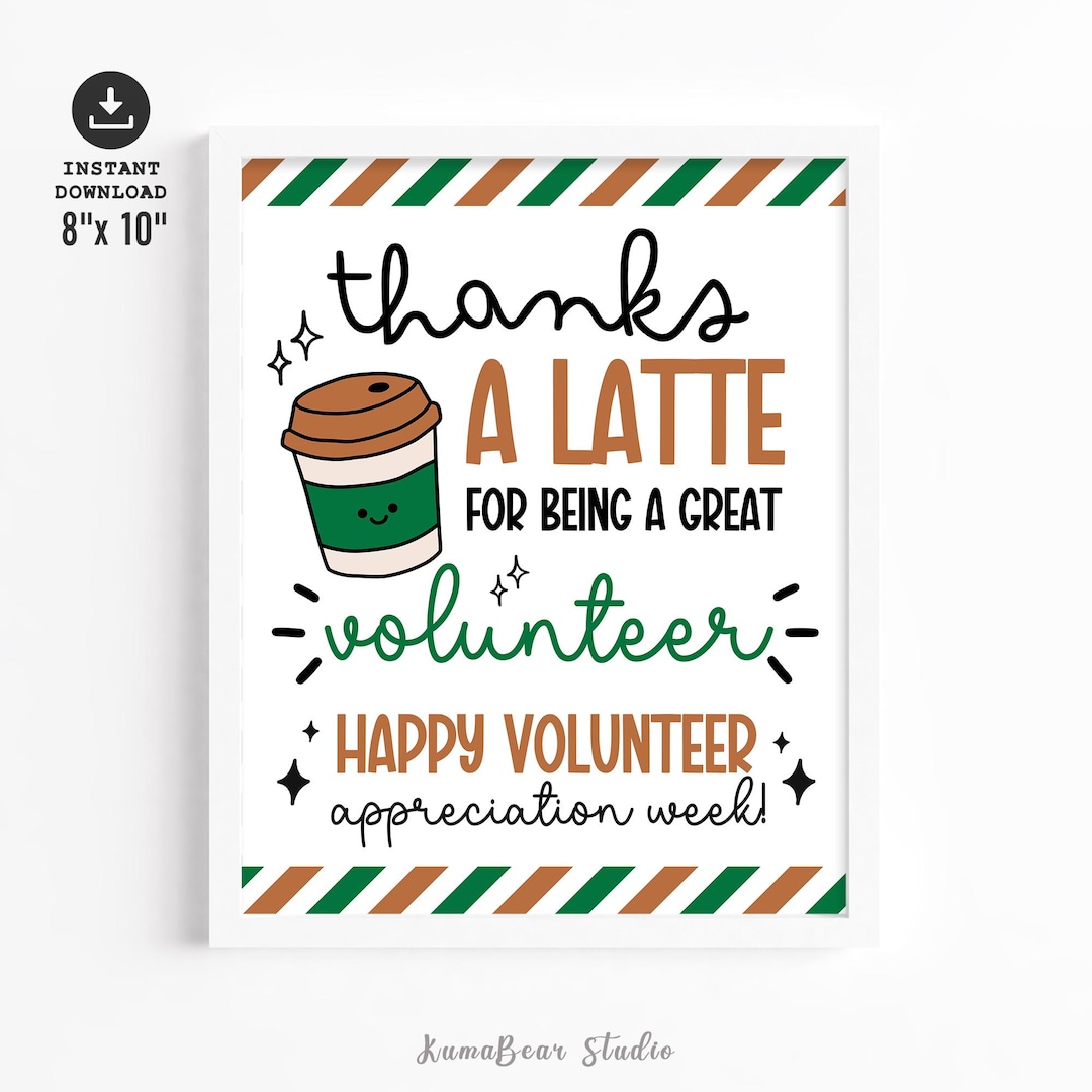 Volunteer Appreciation Poster Printable, Volunteer Week Sign Printable ...