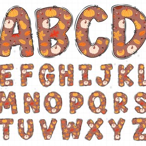 Thanksgiving Alphabet Letters Bundle, Thanksgiving Alphabet PNG Files ...