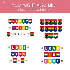 Pride Month Printable, Pride Banner Set Love is Love, Happy Pride, Love ...