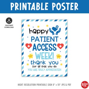 Patient Access Week Sign Printable, Patient Access Week Poster ...