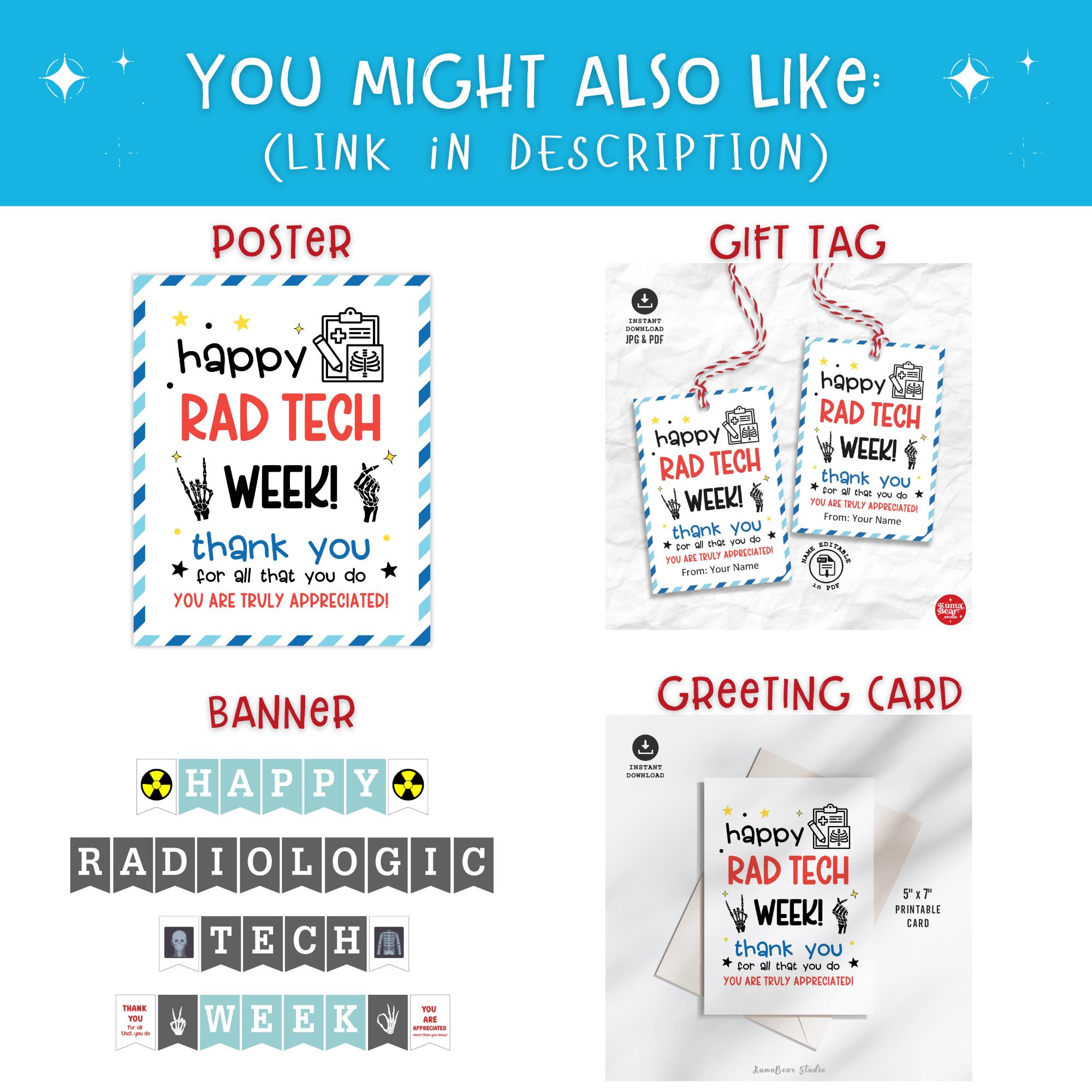 Rad Tech Week Sign Printable, Radiologic Technology Thank You Poster ...