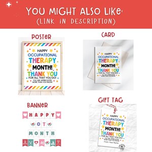 Occupational Therapy Month Tag Printable, OT Month Gift Tag ...