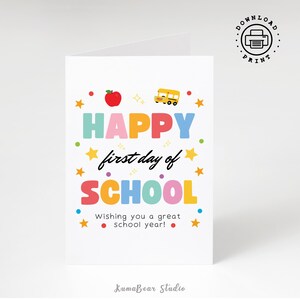 First Day of School Card Printable, Back to School Card, Welcome Back ...