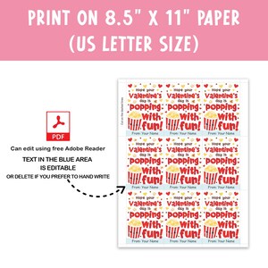 Popcorn Valentine Gift Tags Printable Popping With Fun Classroom ...