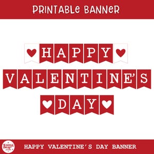 Happy Valentine's Day Banner Printable, Valentine Classroom Bulletin ...