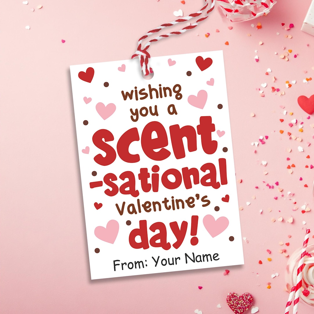 Scent-sational Valentine Printable Gift Tag, Candle Soap Gift Label ...