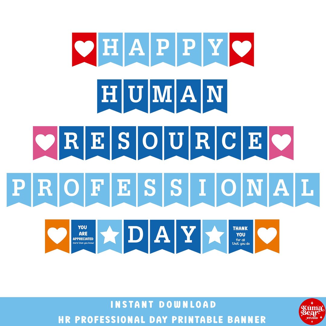 Human Resource Professional Day Banner, HR Appreciation Banner Printable, HR Day Decor, HR ...