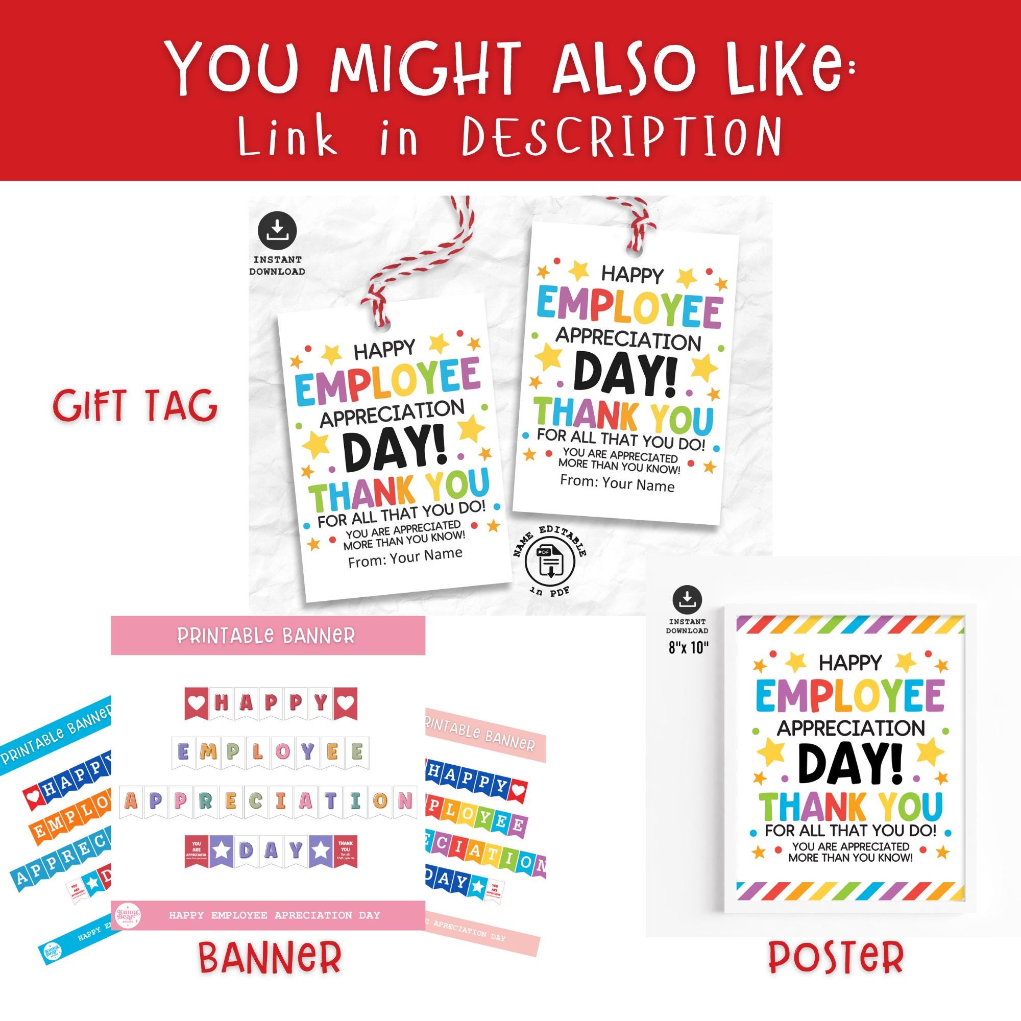 Employee Appreciation Printable Sign, Employee Appreciation Day Decor ...