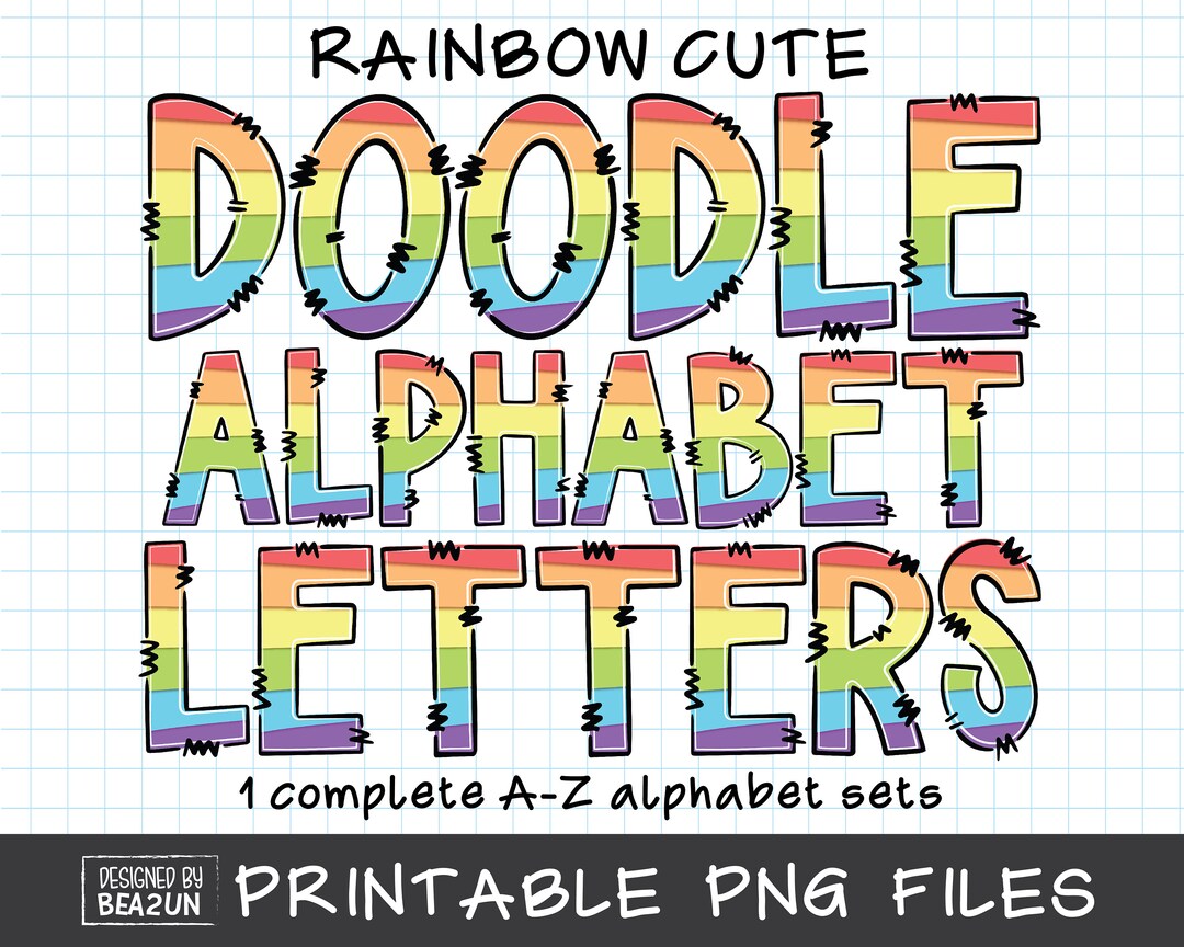 Rainbow Alphabet PNG, Alphabet Sublimation, Alphabet Letters Bundle ...