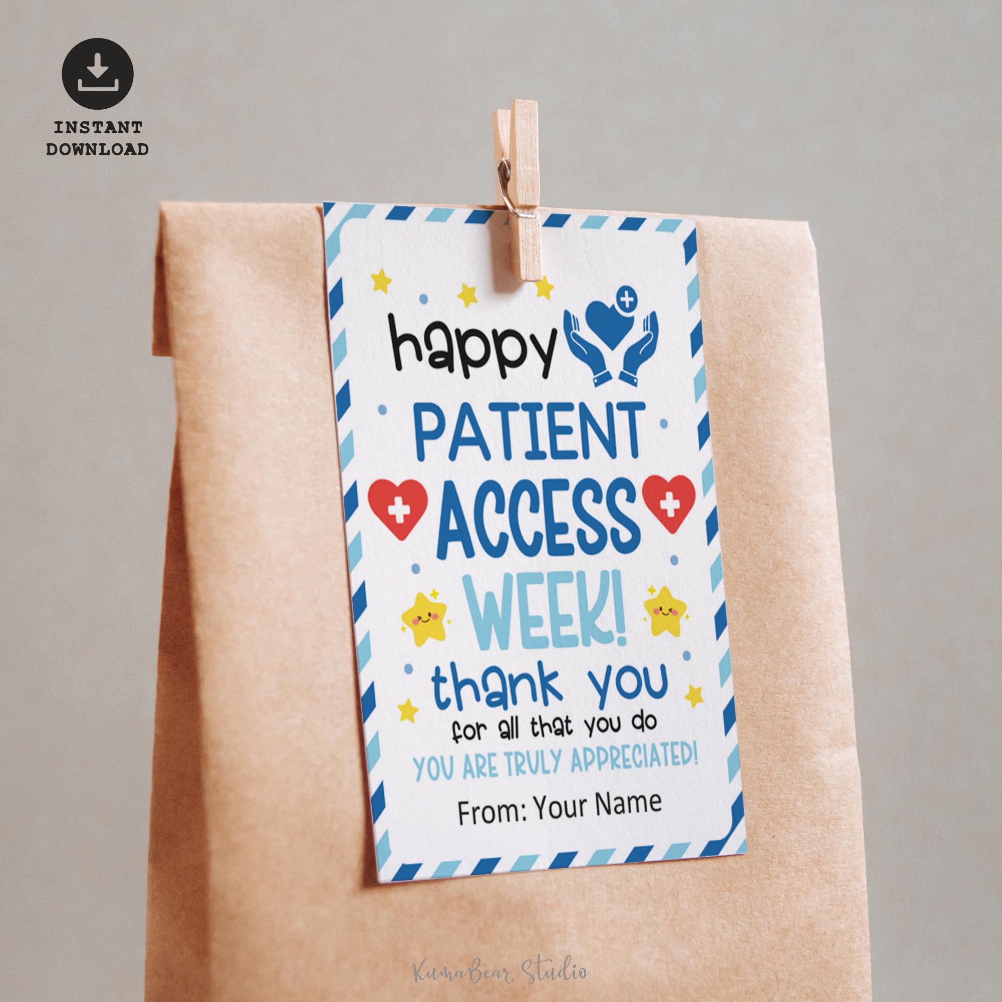 Patient Access Week Tags, Editable Hospital Staff Appreciation Thank ...