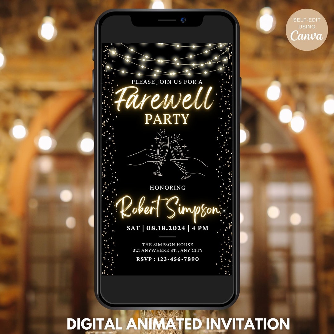 Farewell Party Invitation Digital Farewell Invitation Editable Template ...