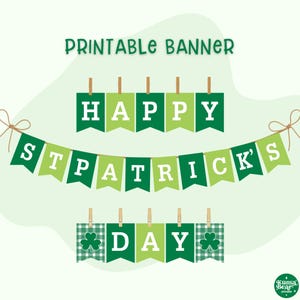 St Patrick's Day Banner Printable, St Patricks Day Printable Sign, St ...