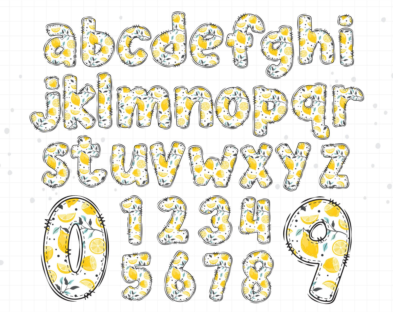 Summer Alphabet PNG Lemon Alphabet Letters PNG Alphabet - Etsy