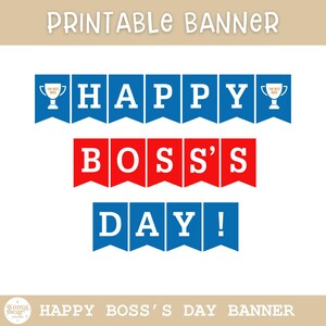 Printable Banner Happy Boss's Day, Boss Appreciation, Boss Day Sign ...