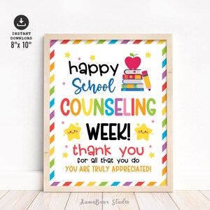 School Counseling Week Printable Poster, School Counselor Thank You ...