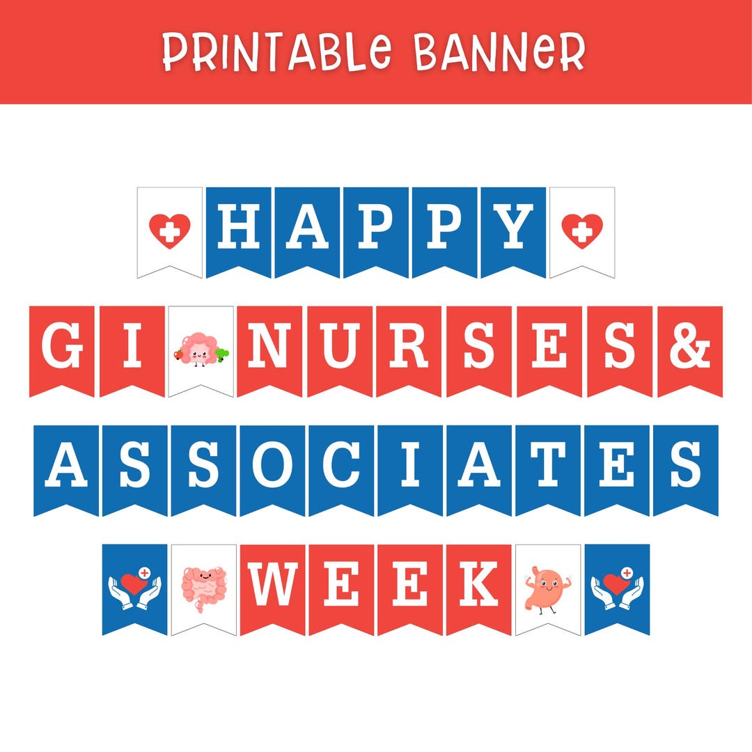 GI Nurses Week Banner Printable, GI Nurses and Associates Week ...