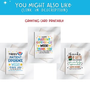 Patient Experience Week Card Printable, Patient Experience Greeting ...