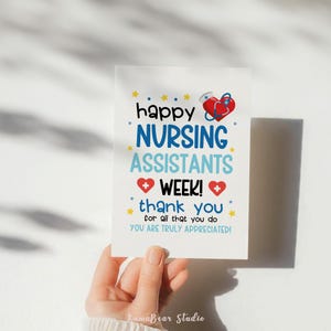 Nursing Assistants Week Card Printable, Happy CNA Week Greeting Card ...