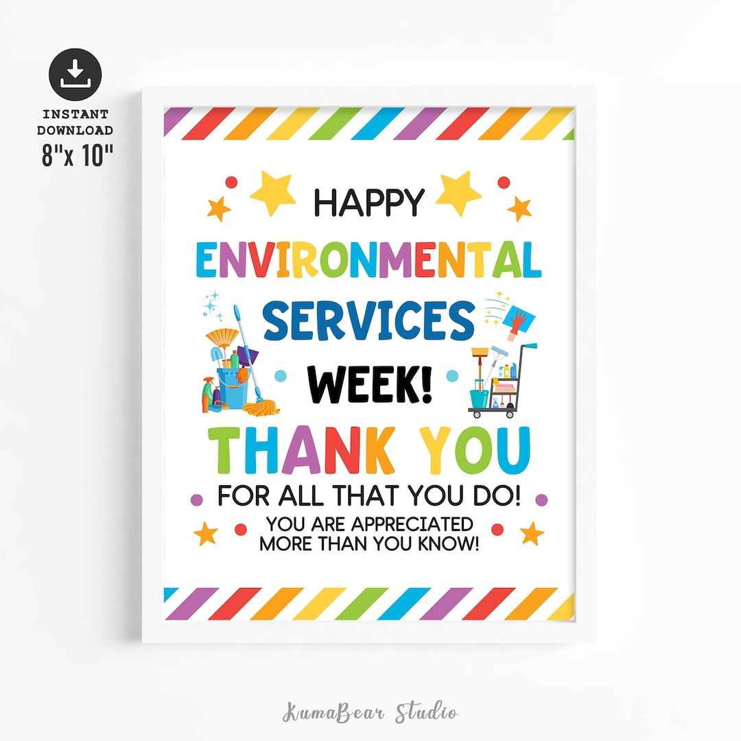 Environmental Services Week Sign – EVS Appreciation Poster, Staff ...