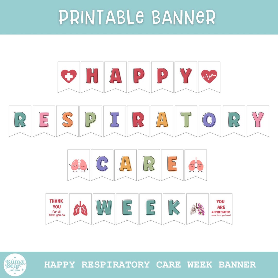 Respiratory Care Printable Banner Respiratory Care Week Decor ...