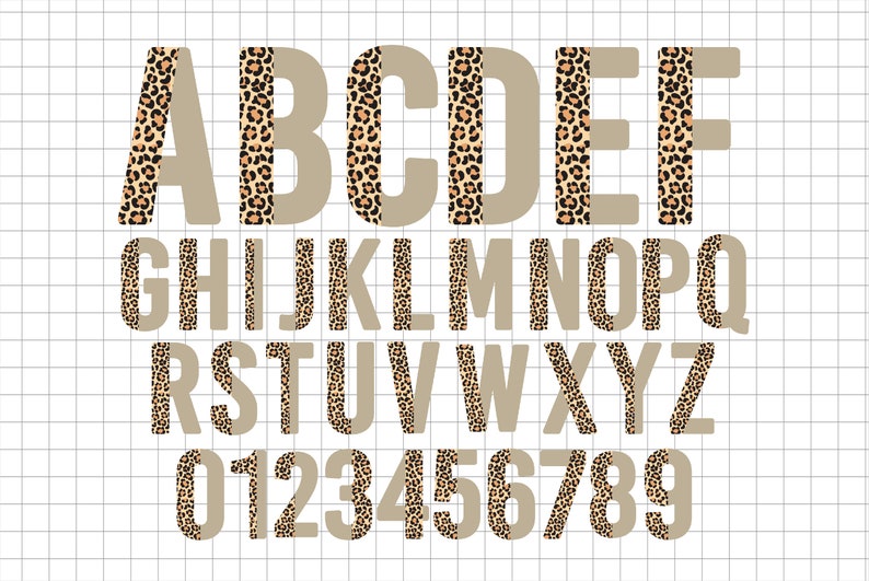 Half Leopard Alphabet Letters PNG Bundle Boho Alphabet PNG - Etsy