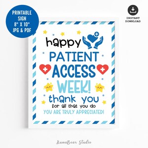 Patient Access Week Sign Printable, Patient Access Week Poster ...