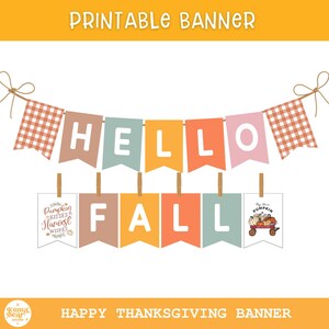 Hello Fall Banner Printable: Pastel Autumn Decor (PDF Download) - Etsy