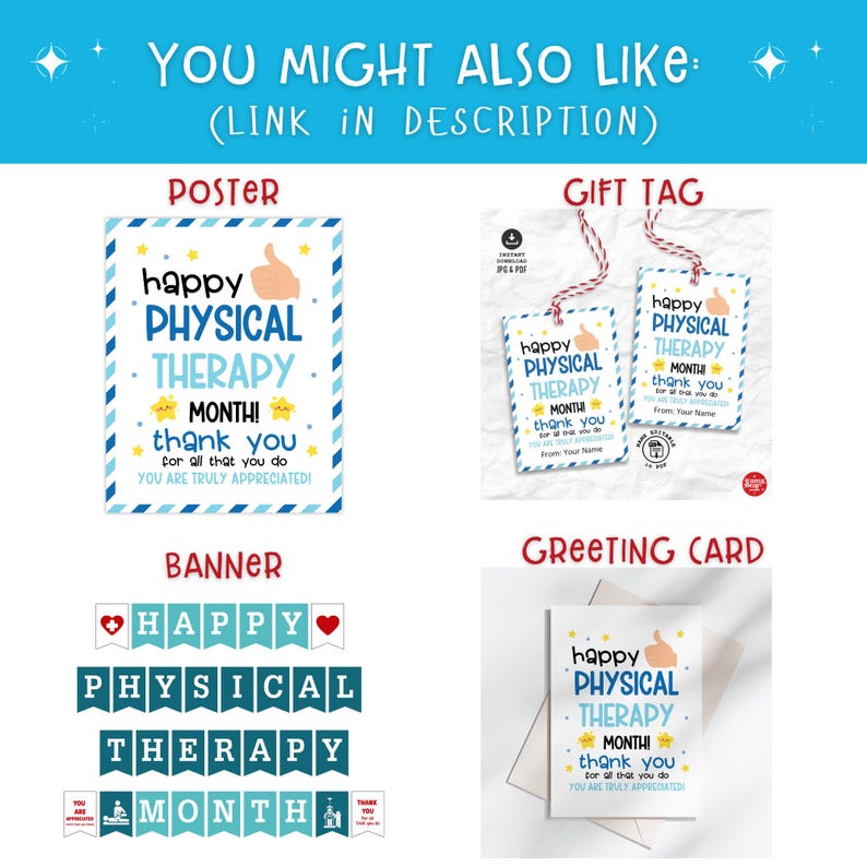 Physical Therapy Month Card Printable – Thank You Greeting Card for ...