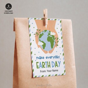 Earth Day Tag Printable, Earth Day Gift Tag Printable, Happy Earth Day ...