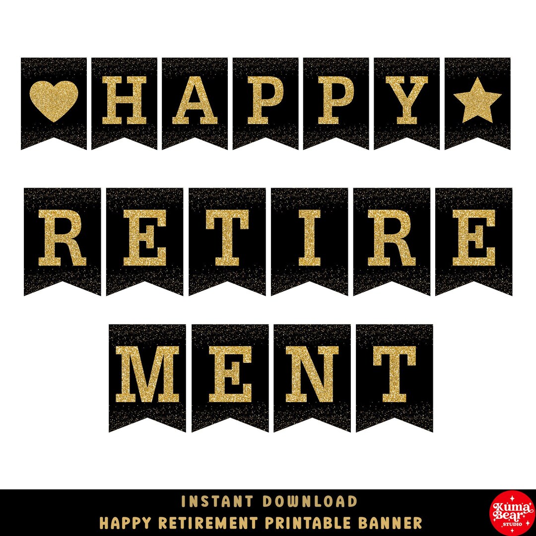 Printable Banner Retirement Party Decoration, Retirement Sign, Farewell ...