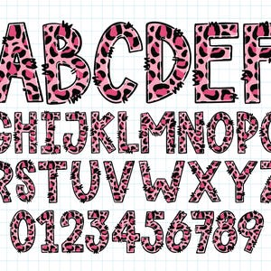 Pink Leopard Alphabet PNG: Doodle Font, Animal Print Letters (digital ...