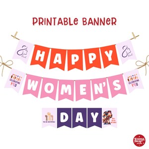 Women's Day Banner Printable, International Women’s Day Decor, Happy ...