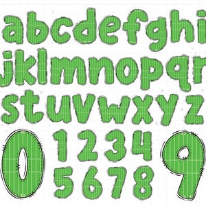 Football Doodle Alphabet Letters & Numbers, Football Clipart, Sport ...