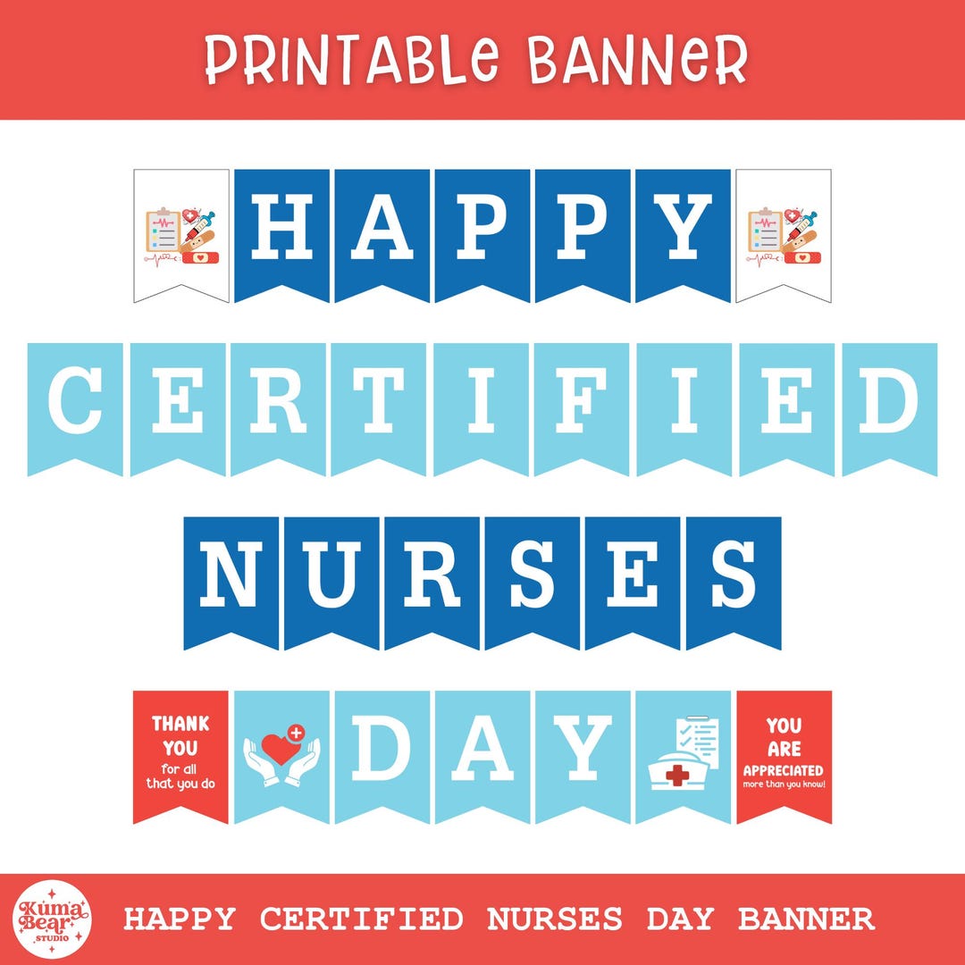 Printable Banner Certified Nurses Day, Happy Certified Nurse Day ...