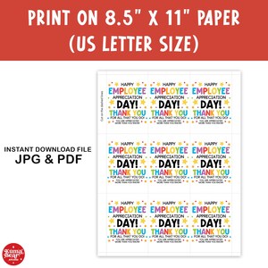 Employee Appreciation Gift Tags, Employee Appreciation Day Tags ...