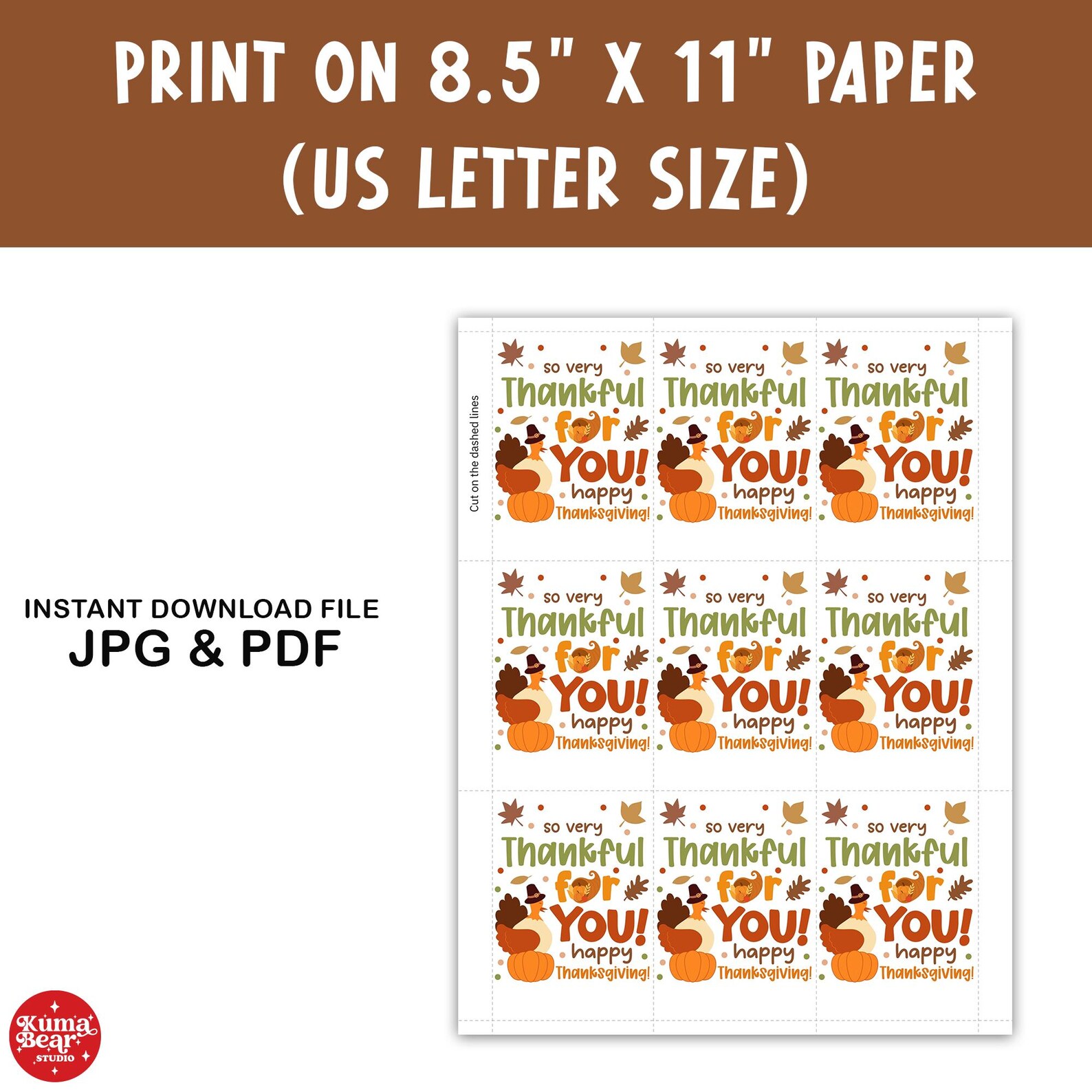 Thanksgiving Gift Tags Printable, so Very Thankful for You Treat Tags ...