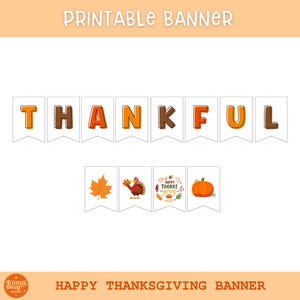 Thankful Banner Digital Thanksgiving Banner, Friendsgiving Party Decor ...