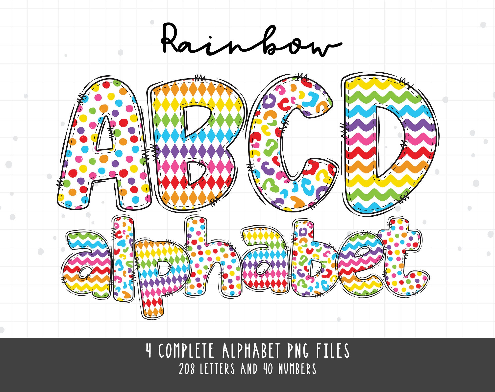 Rainbow Alphabet PNG Sublimation Bundle Rainbow Sublimation - Etsy