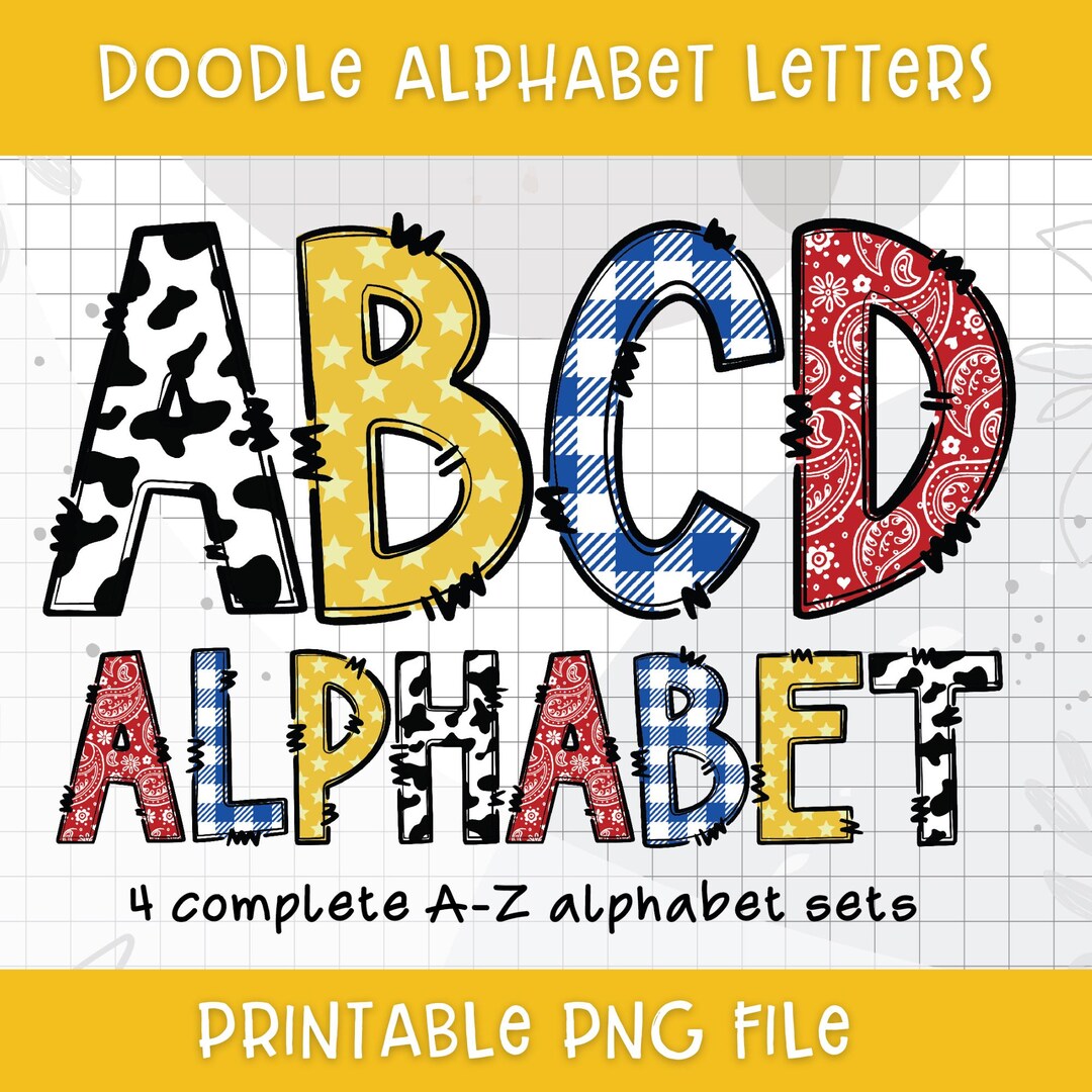 Western Cowboy PNG, Cowboy Doodle Alphabet Letters, Cowboy Alphabet ...