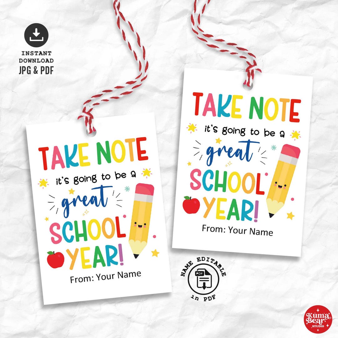 First Day of School Gift Tags: Printable Back to School Favor (PDF ...