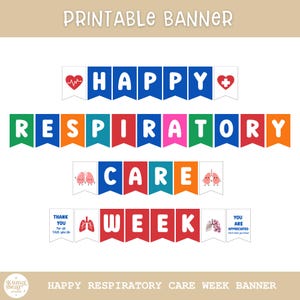 Respiratory Therapist, Respiratory Care Week Banner Printable, Thank You Rts Medical, Healthcare ...