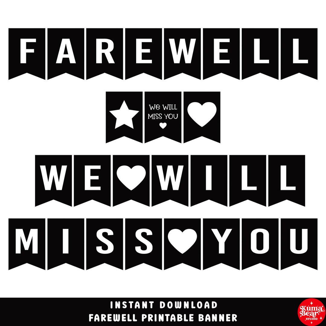 Farewell Banner Printable, We Will Miss You Bunting Flag, Retirement ...