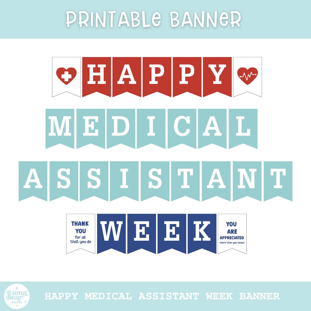 Printable Banner Medical Assistant Week Decor, Thank You Banner, MA ...