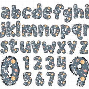 Space PNG, Space Alphabet PNG, Space Doodle Letters, Space Sublimation ...