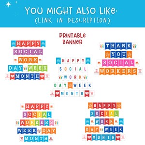 Happy Social Work Day Tag Printable, Social Worker Appreciation Gift ...