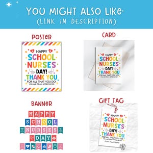 School Nurse Day Sign Printable, School Nurse Appreciation Poster ...