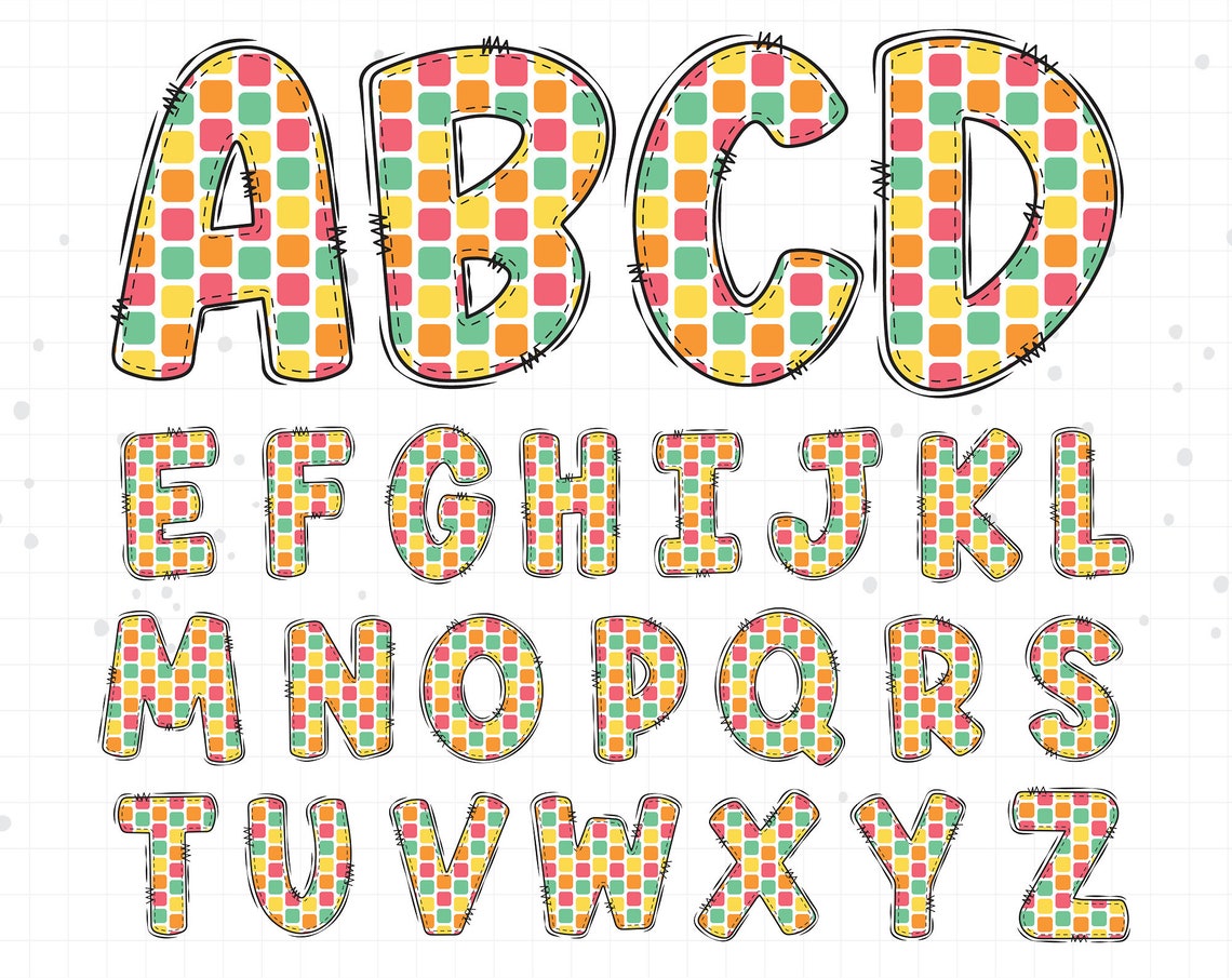 Citrus Alphabet PNG Fun Color Bright Color Alphabet Letters - Etsy