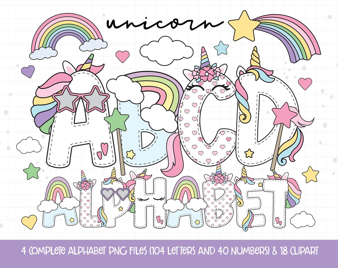 Unicorn PNG, Unicorn Letters, Kids Designs, Unicorn Sublimation ...