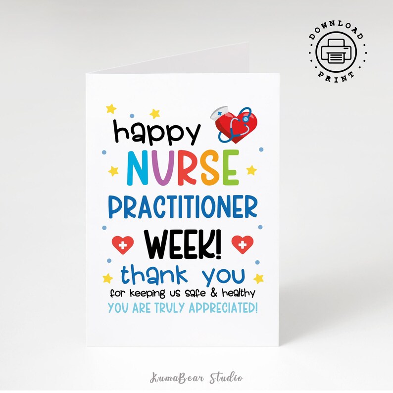 NP Week Card Printable Nurse Practitioner Appreciation Thank You Gift Card for Coworker Instant ...