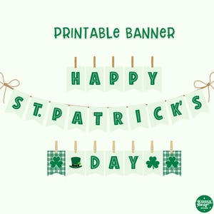 St Patricks Day Banner Printable St Paddy’s Day Party Decor, St ...